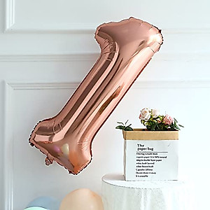 BALBALONAR 40 inch Jumbo 16th Rose Gold Foil Balloons for Birthday Party Supplies,Anniversary Events Decorations and Graduation Decorations (ROSE16)
