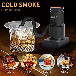 Portable Smoking Gun Wood Smoke infuser Kit, Handheld Cocktail Smoker, Kitchen Food Smoker for Meat Drinks Cheese BBQ Pizza Salmon Sous Vide, Wood Chips Included