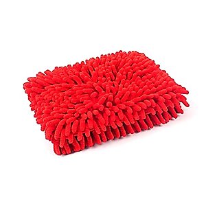 Maxshine Red Chenille Microfiber Wash Pad – Double Sided Long Super Soft Strands Makes Easy to Glide Over Any Car Surfaces, Windows, Mirrors, Great Washing Experience