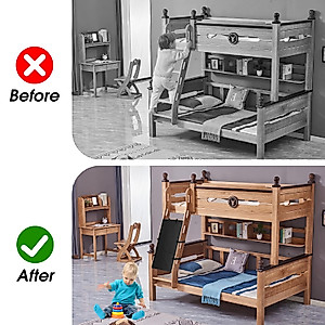 Ligebul Bunk Bed Ladder Cover,Kiddies Bunk Bed Ladder Cover Ladder Guard Pads to Prevent Kids from Climbing Ladders Cover, Black