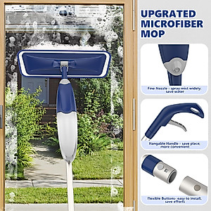 Spray Mop Wet Dry Mop for Floor Cleaning, Microfiber Dust mop Hardwood Flat Floor Mop, Wet Spray Mop with 4 Reusable Washable Pads for Home Commercial Hardwood Laminate Vinyl Wood Tile Floors