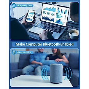 ZEXMTE USB Bluetooth Adapter for PC, Long Range Bluetooth USB Adapter for Windows 11/10, 492FT/150M Bluetooth Dongle 5.1 EDR, Plug & Play for Desktop, Laptop, Printers, Mouse, Speakers…