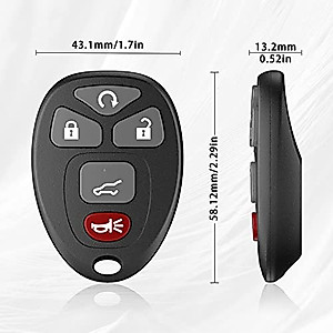 5 Buttons Keyless Entry Remote Control Car Key Fob for Chevy Traverse Tahoe Suburban/Buick Enclave/Cadillac Escalade/07-2016 GMC Acadia Yukon (OUC60270 OUC60221),Set of 1