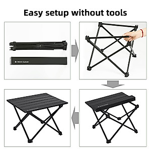 ROCK CLOUD Portable Camping Table Ultralight Aluminum Camp Table Folding Beach Table for Camping Hiking Backpacking Outdoor Picnic