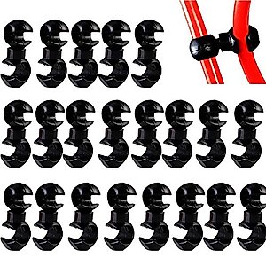 WDHHNP 20PCS Bike Cable Clips Plastic Bicycle brake cable clips Rotating S-Hook Clips Bike MTB Brake Gear Housing Fixing Holder Guide S Style Buckle Clips