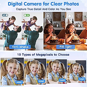 Zostuic Black Pocket Digital Camera for Photography and Video with 32G SD Card and Rechargeable Battery, Small Camera for Kids Teens Boys Girls Seniors Birthday Festival Daily Gift