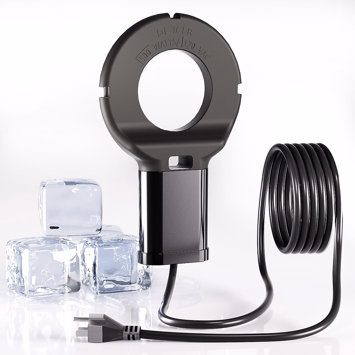 GUEOQTC 500 Watt Pond De-Icer with Thermostat, Cast Aluminum Submersible Bird Bath Heater, Heated Chicken Water, Power Cord 9.8 Ft.…