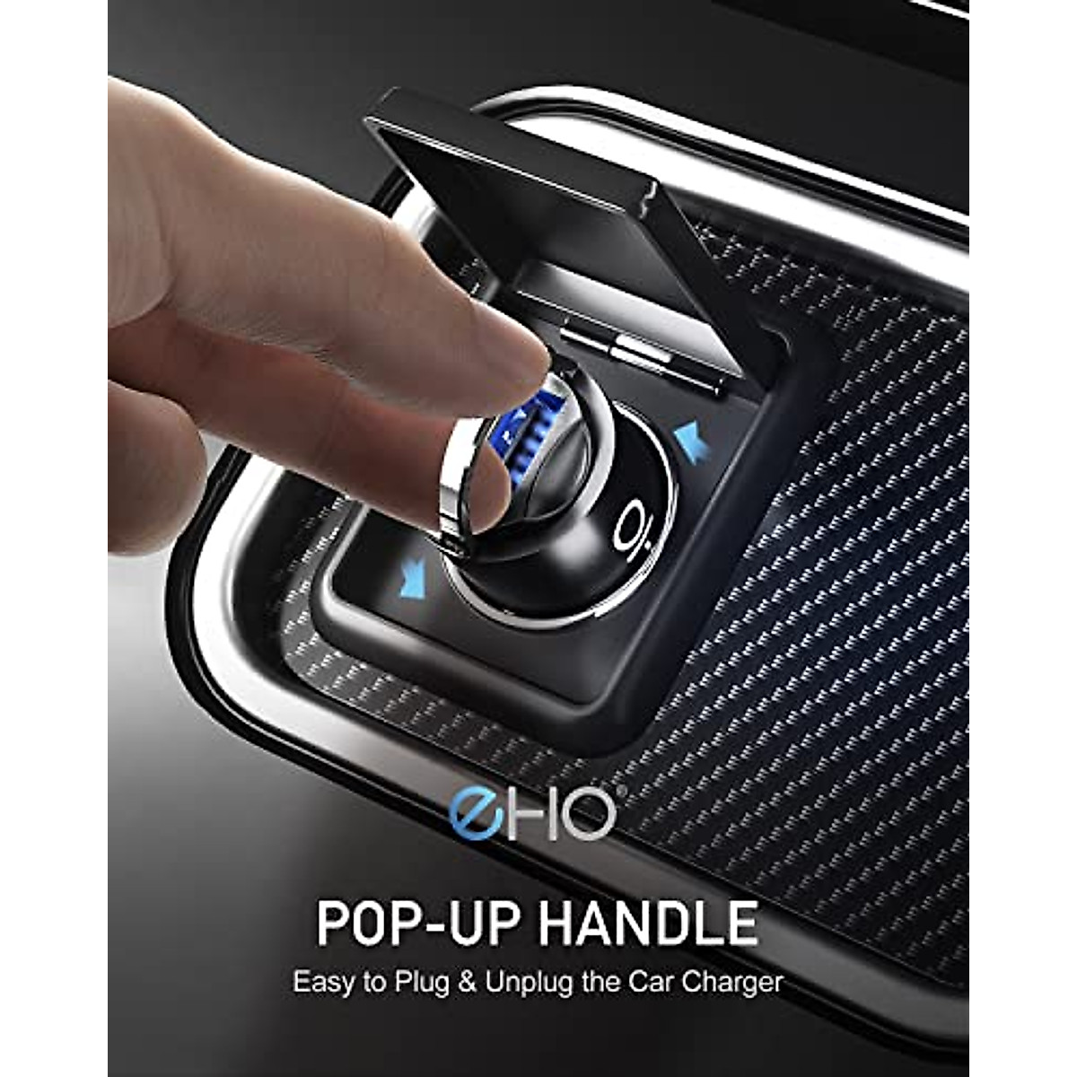 EHO USB C Car Charger, 38W All Metal Fast Car Charger Mini Dual Port Type C Car Adapter (PD20W + QC18W), Compatible with iPhone 13 Pro Max/12 Pro Max, Galaxy S21/S20/S10, iPad Air/Pro, Google Pixel