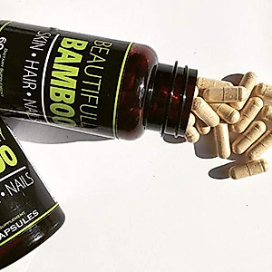 Beautifully Bamboo Ultra Vitamin for Skin, Hair, and Nail Growth. Enriched with Biotin, Bamboo Silica, Amino Acids and more (60 capsules)