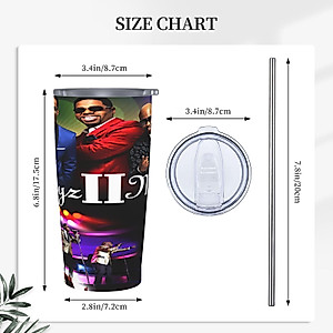 ONIAWO Boyz Musics II Men Stainless Steel Insulated Tumbler 20oz with lid Travel Mug with Straw for Cold Hot