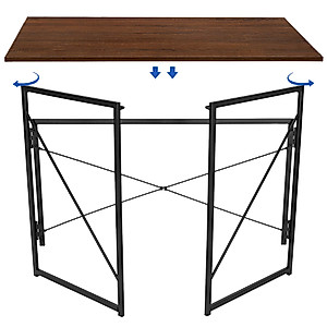Epetlover Folding Computer Desk Writing Table Study Work Station Portable Notebook PC Laptop Standing Desk Home Office, Espresso