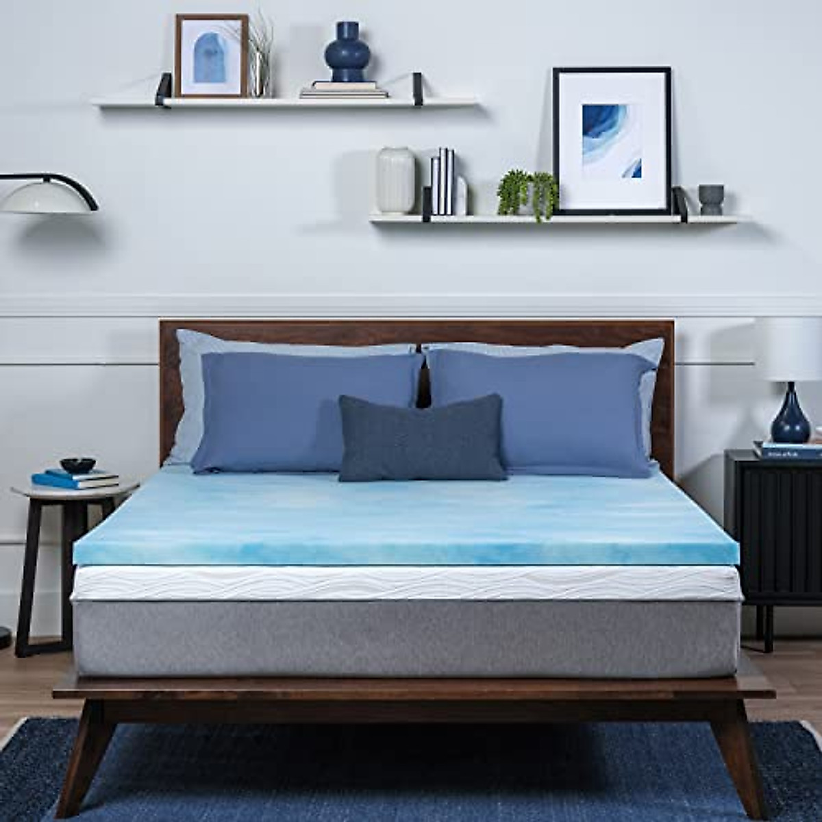 Sure2Sleep Gel Swirl Memory Foam Mattress Topper Made in USA 2-Inch (Queen)