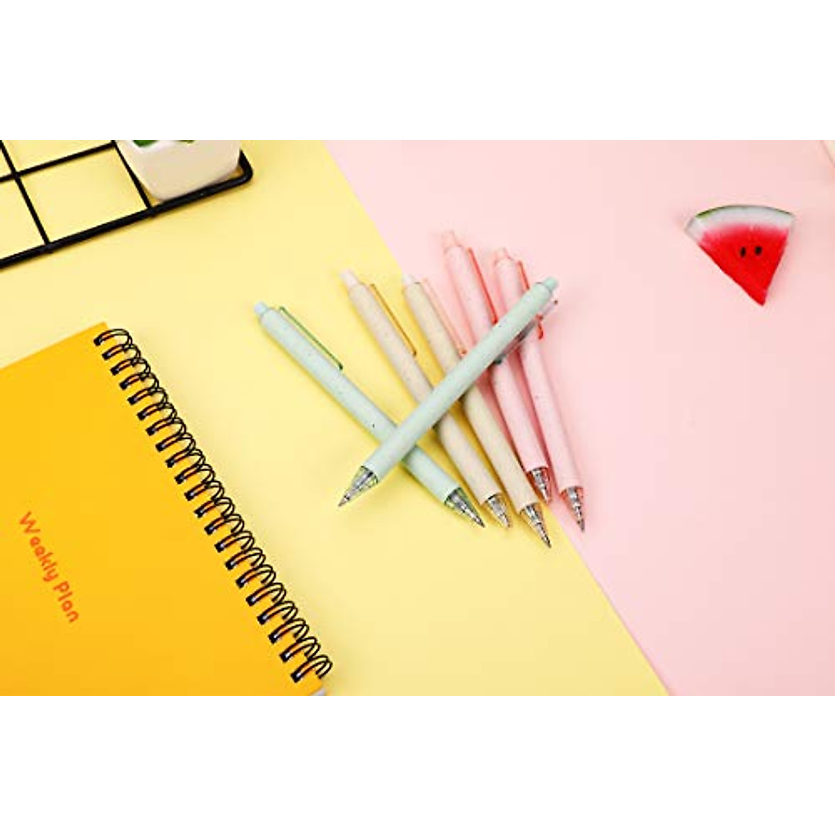 Gel Pens for Note Taking 12PCS RIANCY Black Ink Fine Point Pen Black Gel Pens Quick Dry Ink 0.5mm Smooth Writing Pen for Home Office Art Back to School Supplies (Cream)