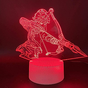 3D Night Light Led Night Light Game The Legend of Zelda Link Figure Nightlight,Acrylic, Home Light Birthday Gift for Kids Bedroom 3D Lamp Boy MAGY