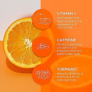 Andalou Naturals Luminous Eye Serum, Brightening Eye Cream for Dark Circles and Puffiness, Vitamin C, Caffeine & Goji Glycopeptides for a Lighter, Tighter, Brighter Appearance, 0.6 Ounce