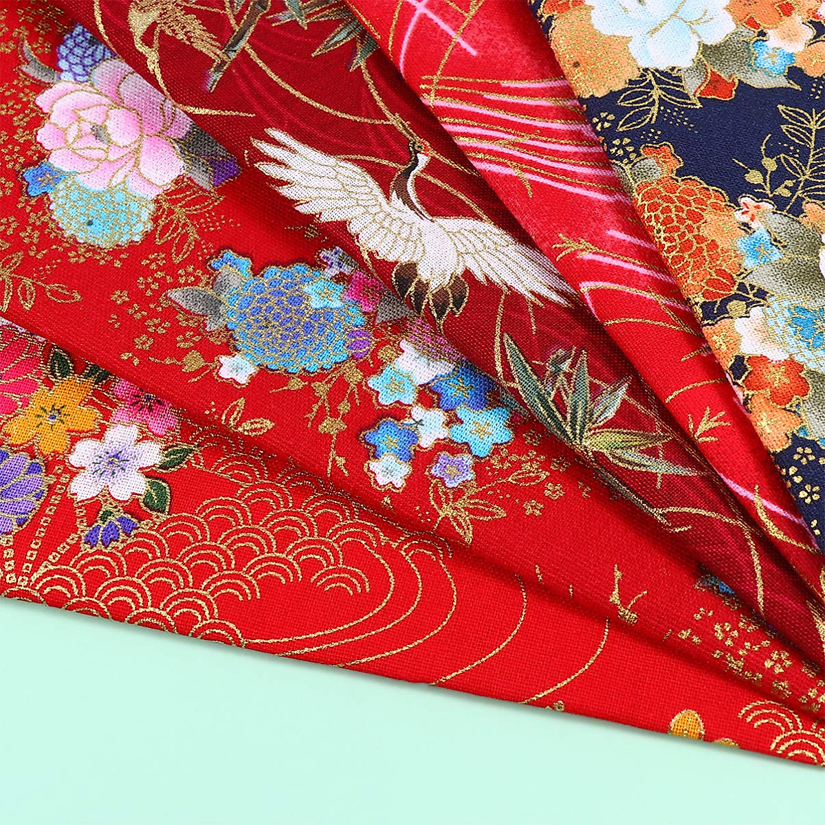 PRETYZOOM 10pcs Cotton Fabric Sheets Quilting Sewing Fabrics Japanese Style Flower Printed Fabric Patchwork for DIY Craft Sewing Scrapbooking Clothing 20x25mm