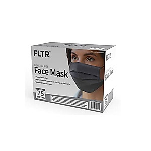 FLTR Face Mask, 75 units Black Color Disposable Masks