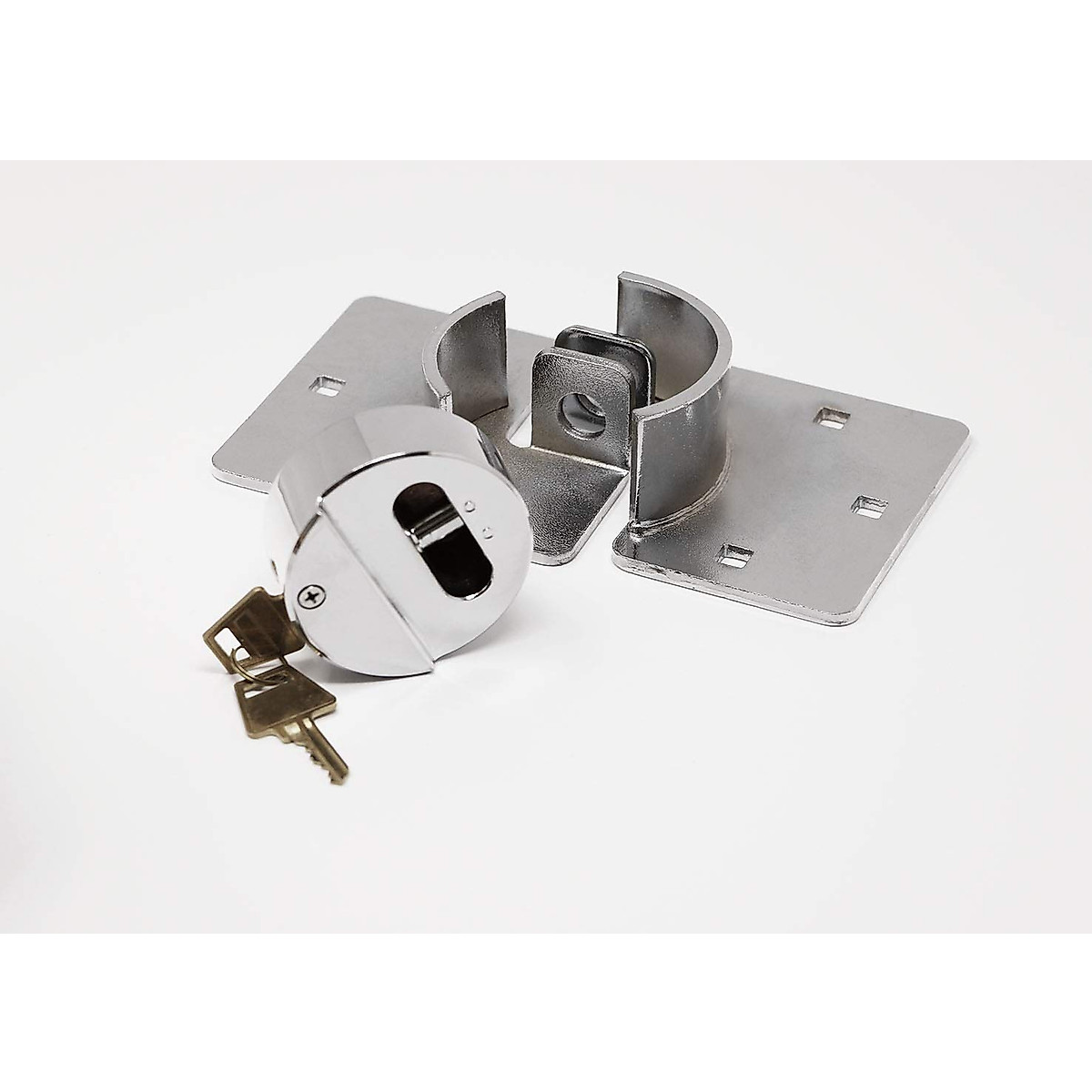 Maypole Heavy Duty Security Lock Suitable for Vans, Sheds & Garages Rust Resistant Chrome 2 kg, Silver