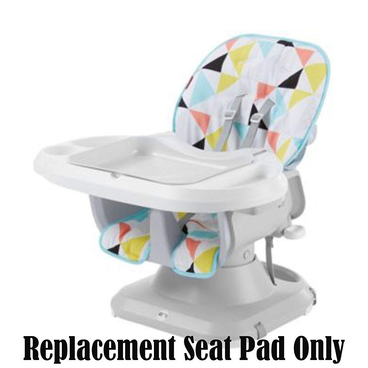 Replacement Seat Pad/Cushion / Cover for Fisher-Price SpaceSaver High Chair (FLG95 Multi Triangles)