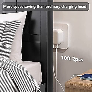 [Apple MFi Certified] iPhone Charger Fast Charging Double Port 25W PD USB C Wall Charger Block Cube with 2Pack Long 10-FT Lightning Cable Cord Compatible iPhone 14 Plus/14 Pro Max/14 pro/13/12/11/Xs