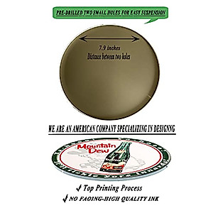 Mountain Dew Bottle 12" Round Metal Sign