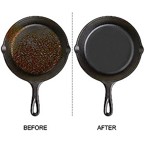 Ationgle 8"x6" Stainless Steel Cast Iron Cleaner 316L Chainmail Scrubber for Cast Iron Pan Pre-Seasoned Pan Dutch Ovens Waffle Iron Pans…