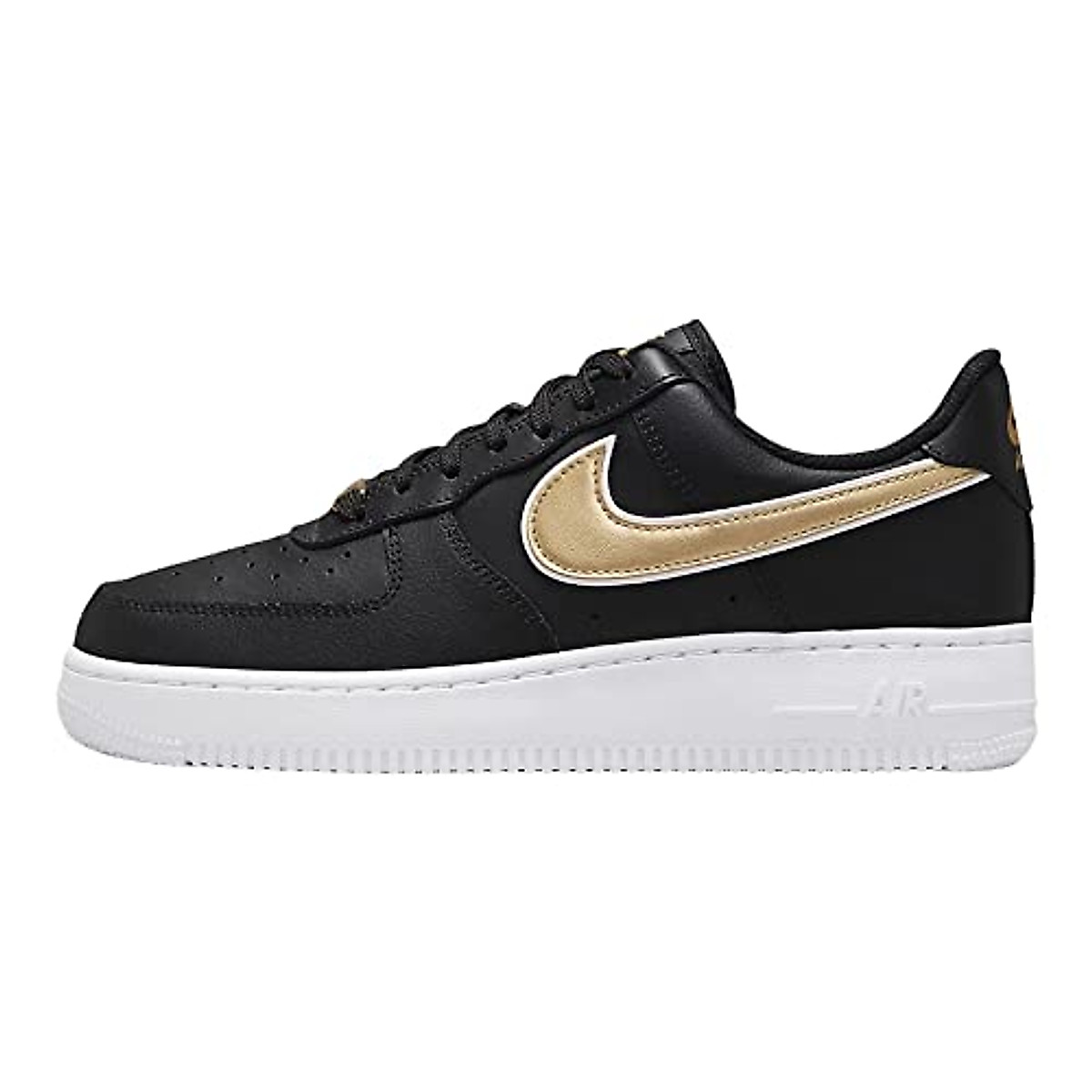 Nike Womens WMNS Air Force 1 '07 ESS DD1523 001 Black/Gold - Size 7.5W