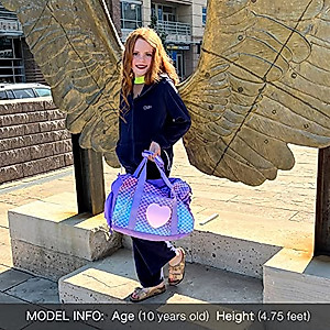 mibasies Dance Bag for Girls Duffle Bag Kids Overnight Travel Sleepover Bags Sport Gym Bag with Shoes Compartment(Mermaid Purple)