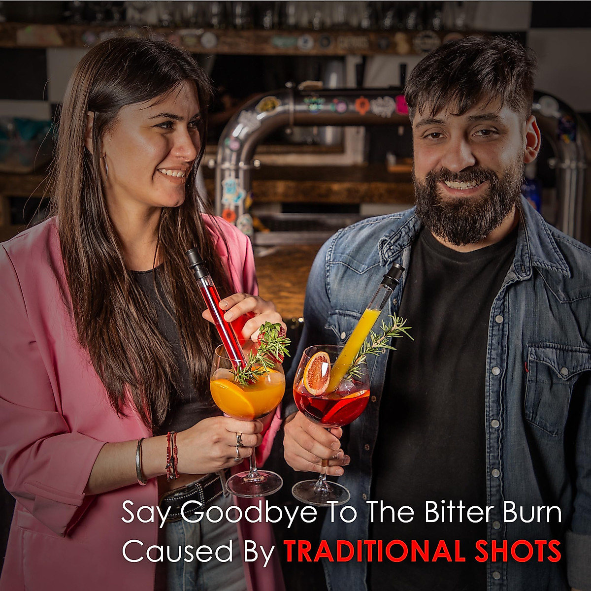 Shot Straw, Landkitch Shot Tube Holder Drinks Straw for Liquor, Beach Pool, Parties, Fits All Standard Bottles, Glasses, Tumbler, BPA-Free, Dishwasher Safe (1 pc)