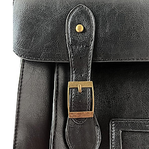 Duwseal Unisex Wednesday Addams Backpack Wednesday school bag Black Leather Adjustable Backpack (Wednesday, onesize)