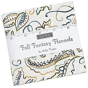 Fall Fantasy Flannels Charm Pack by Holly Taylor; 42 - 5 Inch Precut Fabric Quilt Squares