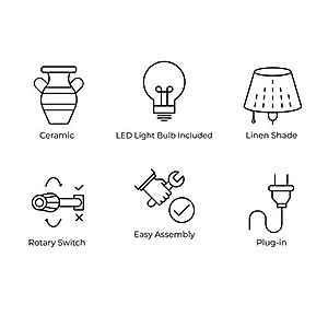 JONATHAN Y JYL3014A Justina 16" Ceramic Mini LED Table Lamp Cottage,Transitional for Bedroom, Living Room, Office, College Dorm, Coffee Table, Bookcase, Blue/White