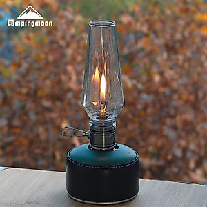 CAMPINGMOON Camping Gas Lantern with Wooden Lantern Case T-1