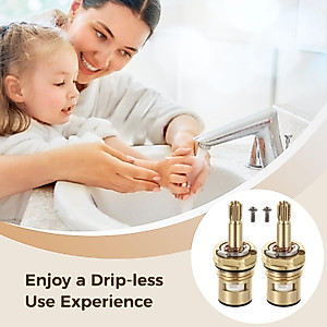 2 Pcs Replacement Faucet Cartridges, Compatible with American Standard 994053-0070a or 994053-0070a/H, Hot & Cold Water Brass Bathtub Faucet Stems, Bathroom Valve Cartridges
