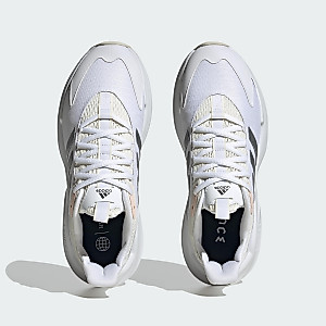 adidas Women's Alphaedge + Sneaker, White/Silver Metallic/Wonder Quartz, 10