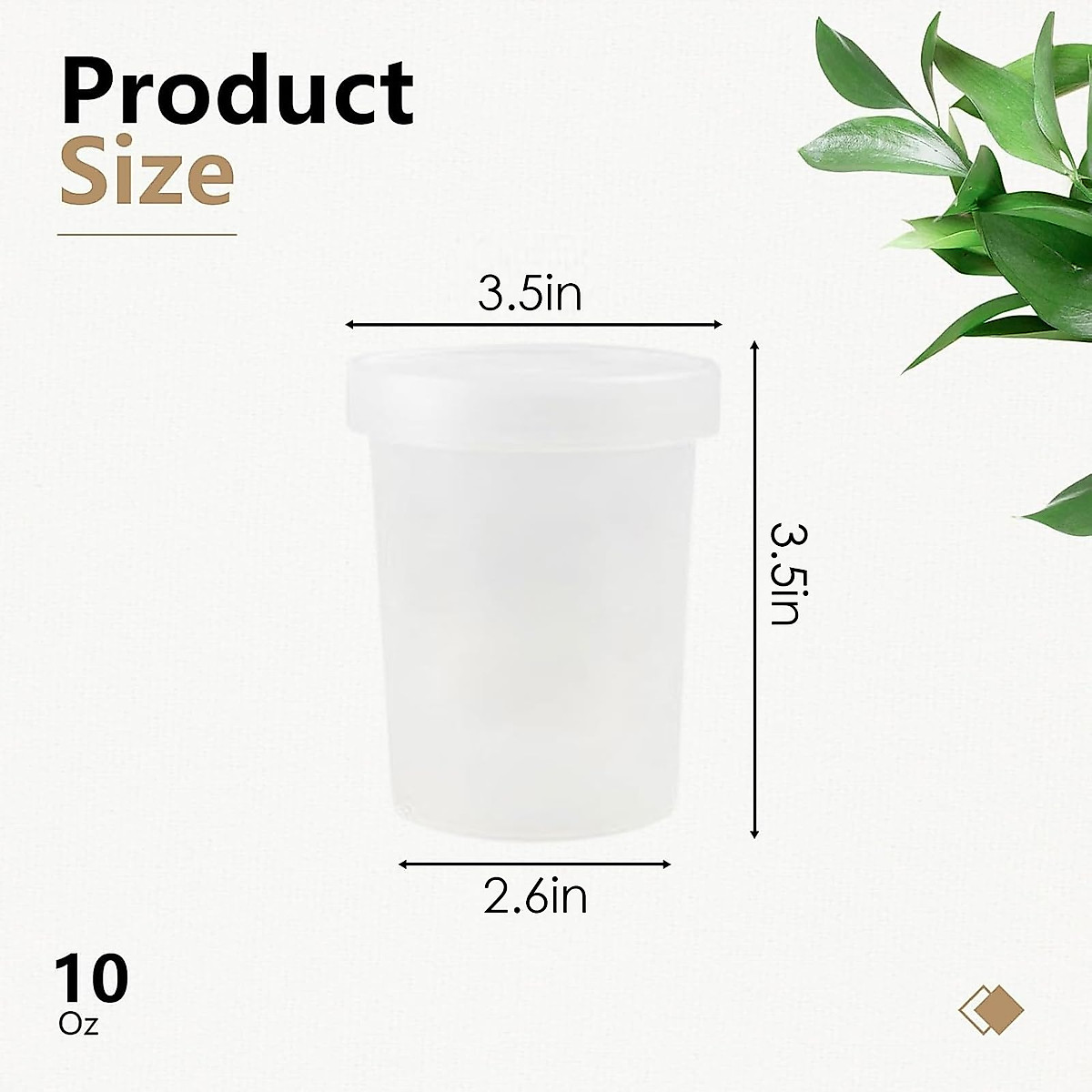 Hyuetrsa 20 Pack 10 Oz Ice Cream Containers, Freezer Food Storage Jars Plastic Pint Dessert Containers Reusable Pudding Cups for Homemade Ice-Cream,Jam,Fruit,Dessert,Sundaes, Soup