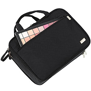 NISHEL Travel Makeup Bag Stand Up, Portable Cosmetic Organizer, Travel Cosmetic Case for Travel-Size Toiletries, Black
