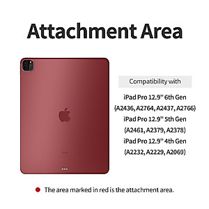 skoko 2pack Back Body Protective Film Skin compatible with iPad Pro 12.9 4/5/6 Generation, Transparant Matte Cover, Seems likes to Screen protector, Ultra thin compatible with all case