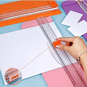 Portable Paper Cutter Guillotine Paper Trimmer Scrapbooking with Security Safeguard for Standard Cutting of A2 A3 A4 A5 Paper, Photos or Labels - Black