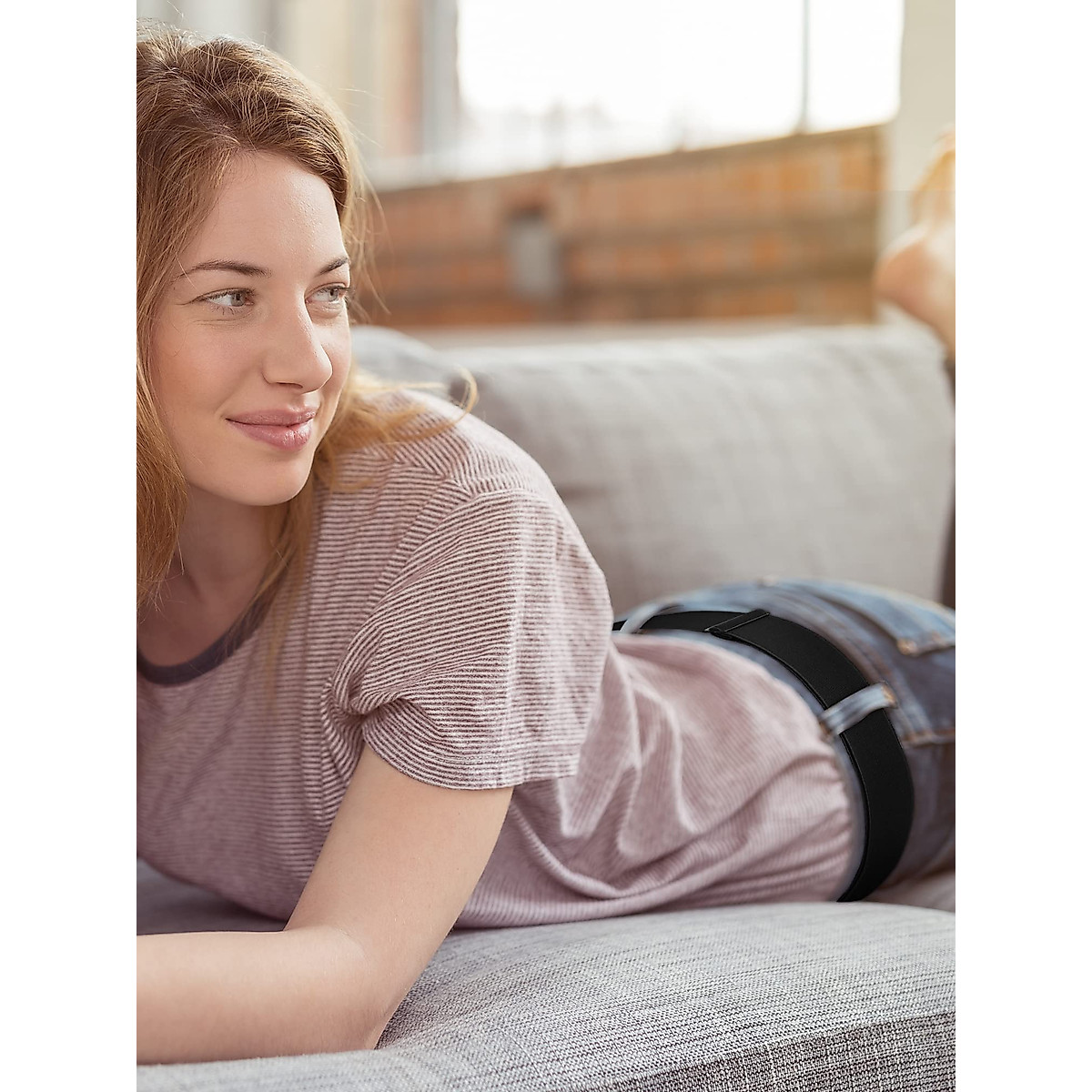 SATINIOR 6 Pcs No Show Invisible Women Flat Belts Buckle Stretch Elastic Belt for Jeans Pants Dresses (Classic Color)