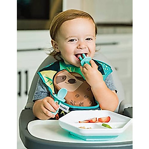 Tiny Twinkle Grow with Me Feeding Set - Baby Plates and Bowls Set with Interchangeable Suction Base & Clear Lid, Baby Led Weaning Supplies for 6 Months Onwards, Easy Clean Toddler Feeding Set (Mint)