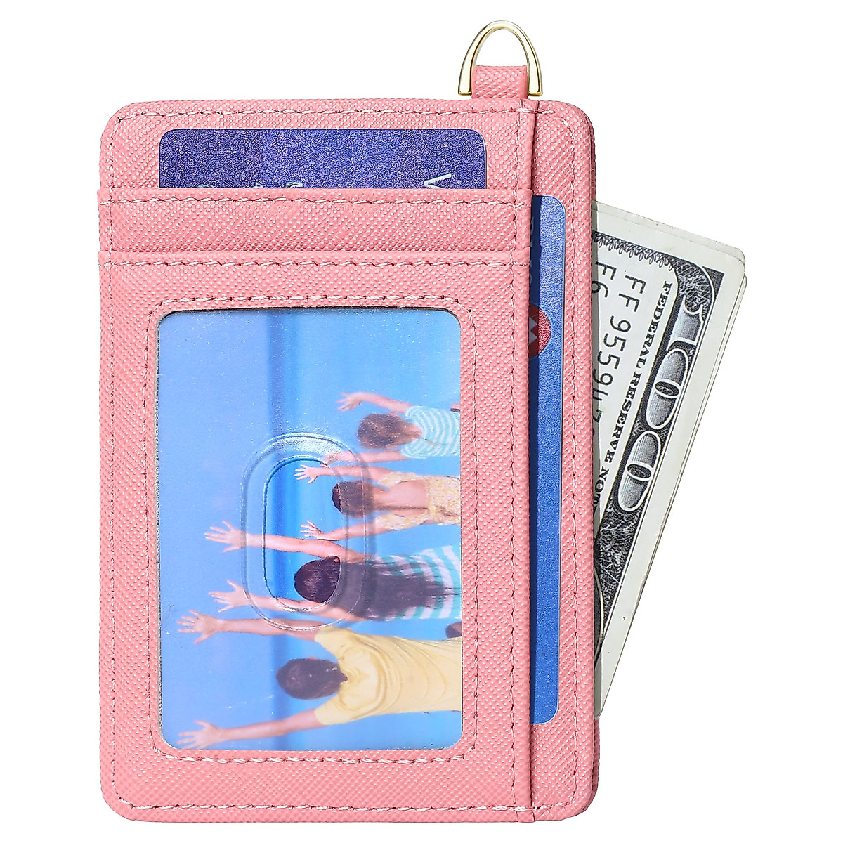 Badiya Credit Card Holder Slim Minimalist Wallet, Front Pocket Purse RFID Blocking Wallet Compact Card Case with ID Window for Women & Men