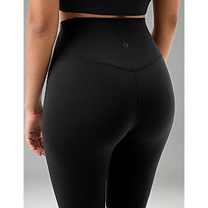 Colorfulkoala Women's Dreamlux High Waisted Workout Leggings 28" Inseam Full Length Yoga Pants (XL, Black)