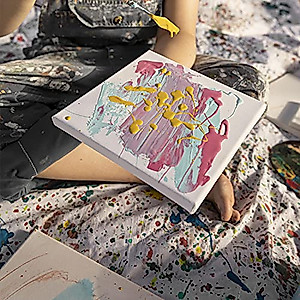 PHOENIX Linen Canvas for Painting, 10x10 Inch/6 Pack - 3/4 Inch Profile, Medium Texture - 13 Oz Triple Primed Blank Heavy Weight Professional Stretched Canvas for Oils, Acrylics, Pastels