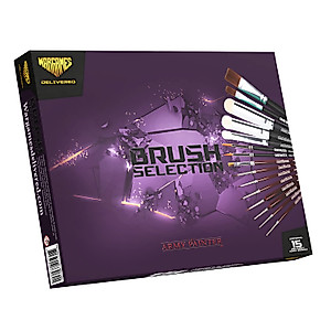 Wargames Delivered Army Painter Brushes - Miniature Paint Brush Set 15 Standard Model Paint Brush: Dry Brush, Effect Brush and Fine Tip Detail Paint Brush, Acrylic Brush set for Plastic Model Painting