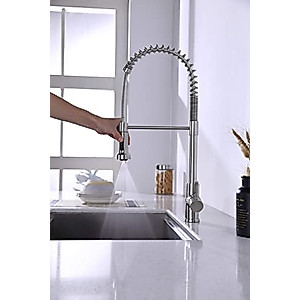 Pull Down Faucet Head Replacement With 3 Function Faucet Spray Head,Slothsource Stainless Steel Kitchen,G1/2 Connector, Brushed Nickel