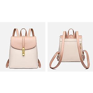 SHESTORY Women PU Leather Fashion Backpack Daypack for Traveling (Pink)