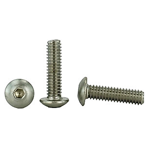 Stainless #8-32 x 5/8" (1/2" to 2" Available) Socket Button Head Cap Screws, Full Thread, Hex Drive, Stainless Steel 18-8, Machine Thread (8-32 x 5/8")