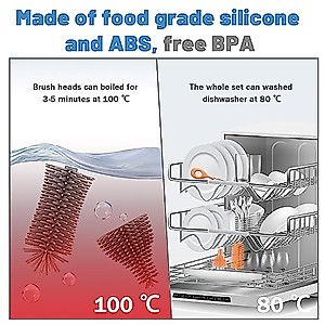 Electric Bottle Cleaning Brush, Baby Bottle Brush Cleaner Water Bottle Cleaning Kit, Nipple Brush Pacifier Cleaner Straw Cleaner Brush for Newborns,4 Packs Set