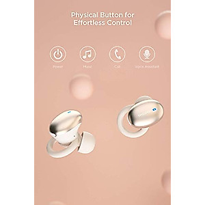 1MORE Stylish True Wireless in-Ear Headphones - Bluetooth - 6.5 Hours of Battery - 15-Minute Quick Charge for 3 Hours of Use – Portable Charging Headphone Case Included - Gold (Renewed)